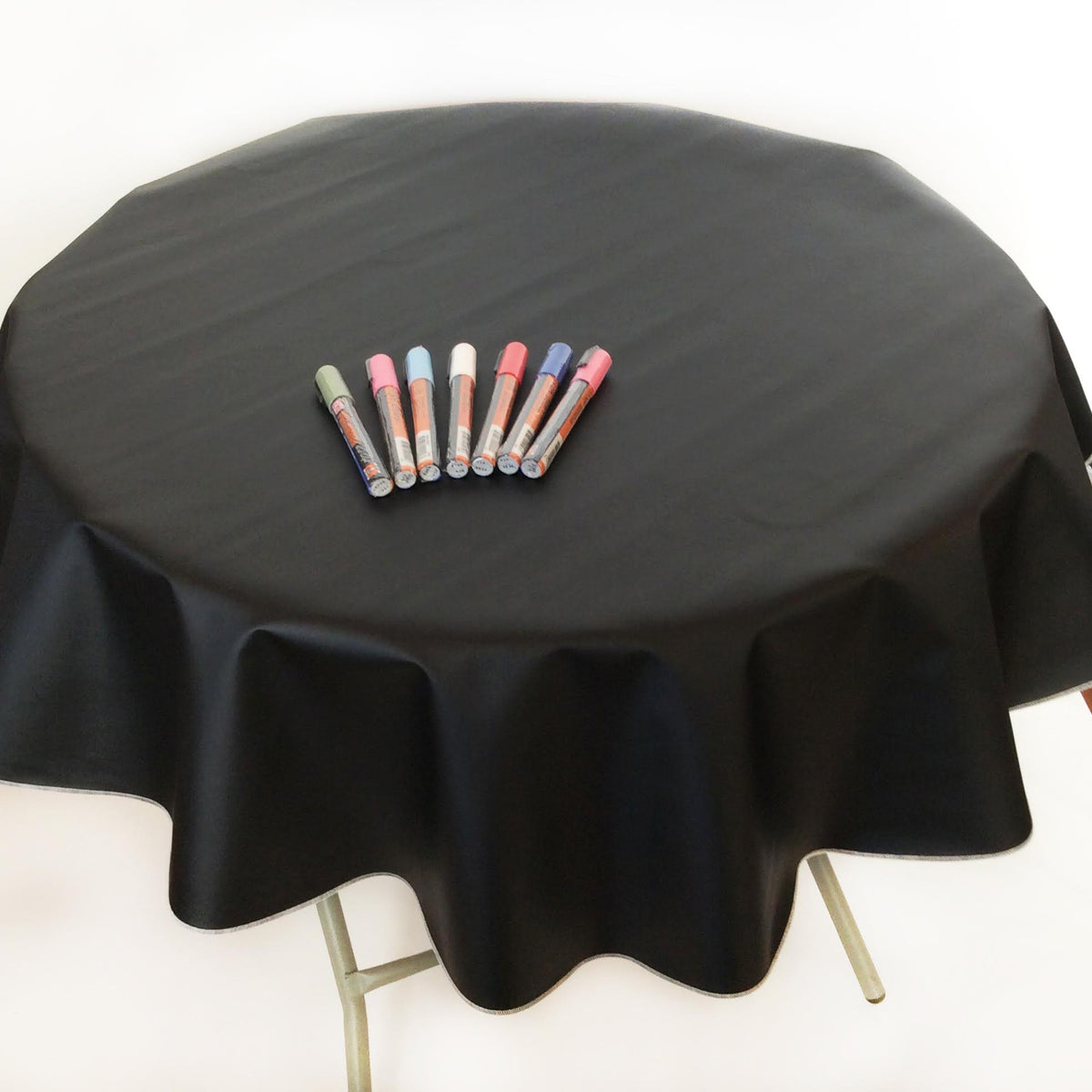 Chalk Fabric Black – Oilcloth By The Yard | The Oilcloth Experts