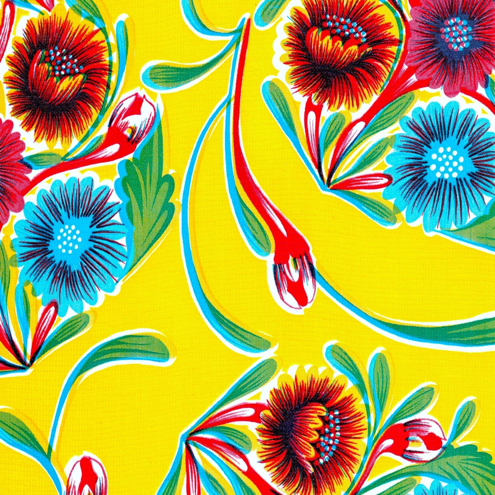 Yellow Bloom - Bloom in Yellow Oilcloth Fabric | Oilcloth By The Yard