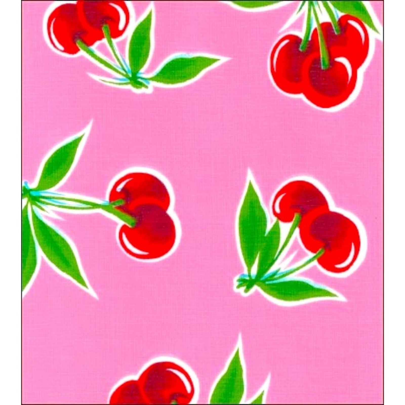 Cherry Fabric - Cherry Pink Oilcloth Fabric | Oilcloth By The Yard