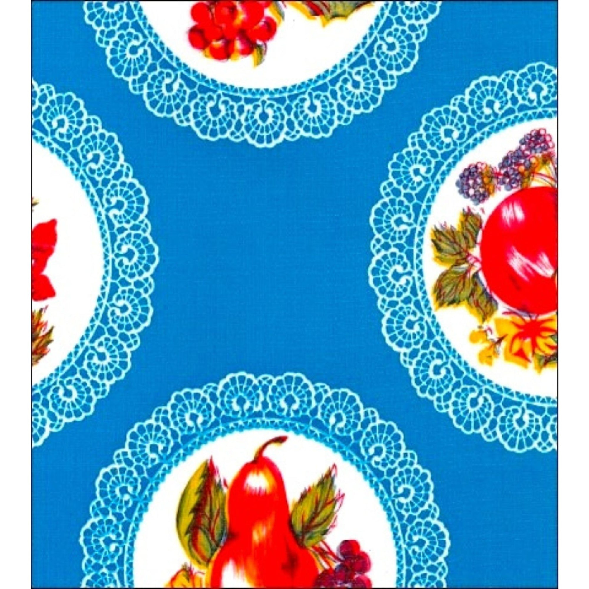 Buy Doily Blue Oilcloth Fabric | Oilcloth By The Yard