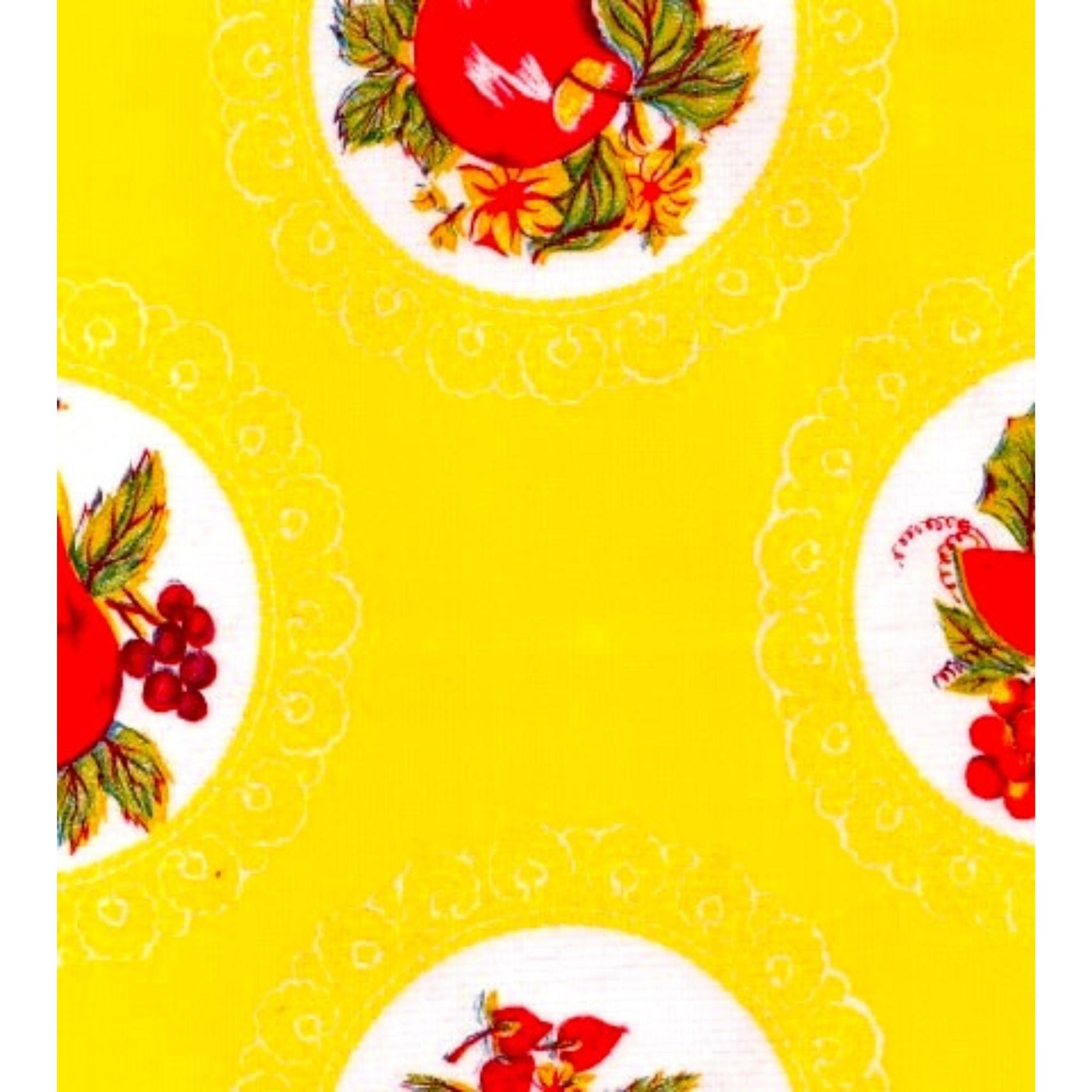 Buy Doily Yellow Oilcloth Fabric | Oilcloth By The Yard
