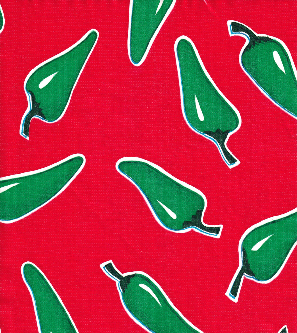 Pepper Fabric - Jalapeño Peppers Red Oilcloth Fabric | Oilcloth BTY