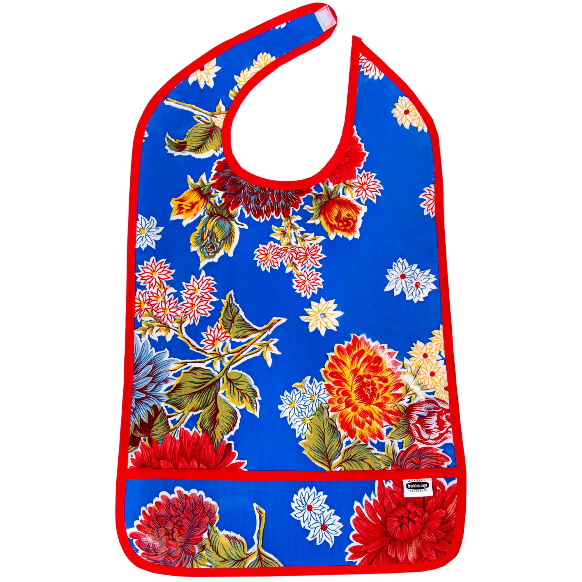 Large Bib for Adults - Freckled Sage Oilcloth Adult Bib | Oilcloth BTY