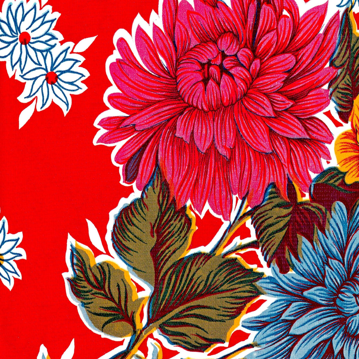 Buy Mum Red Genuine Oilcloth Fabric | Oilcloth By The Yard