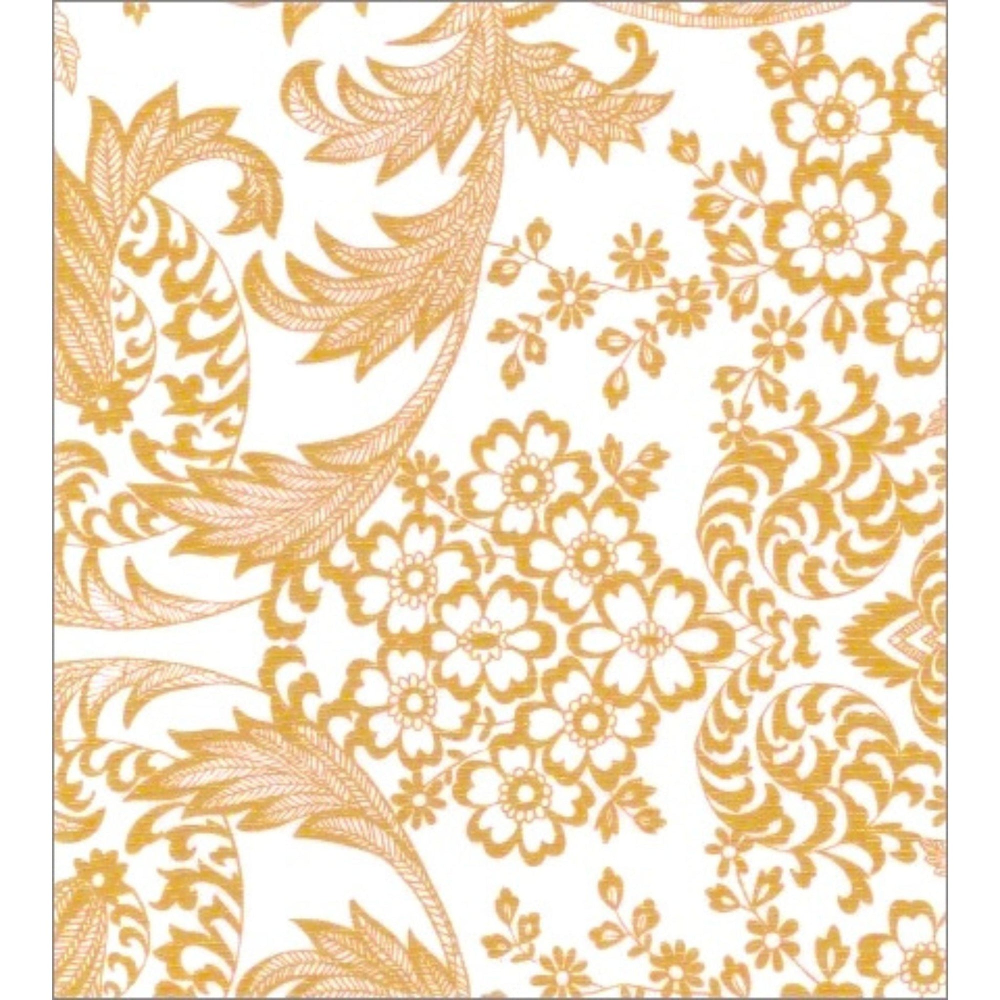 Gold Toile Fabric - Toile Gold Genuine Oilcloth Fabric | Oilcloth BTY