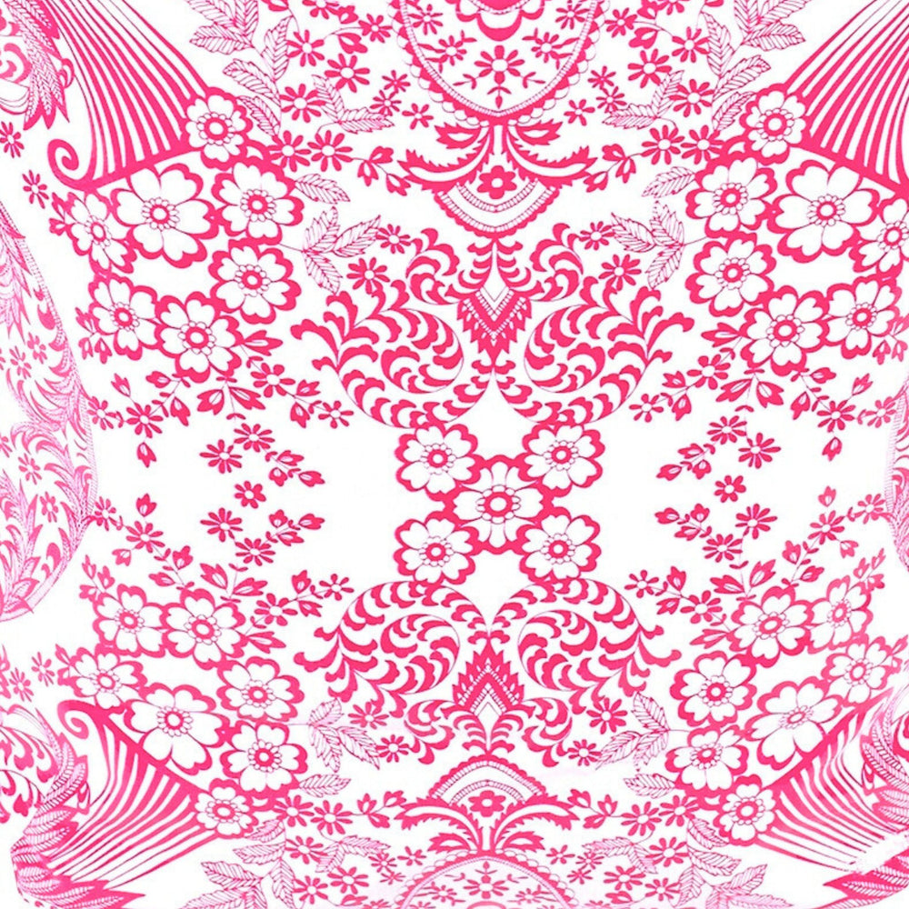 Toile Pink - Toile Pink Oilcloth Fabric | Oilcloth By The Yard