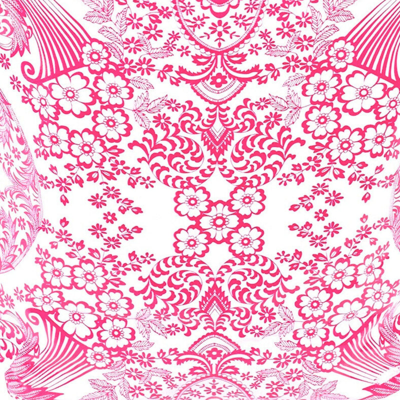Toile Pink - Toile Pink Oilcloth Fabric | Oilcloth By The Yard