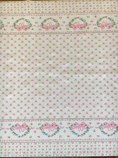 Buy Ribbons and Flowers Pink Oilcloth Fabric | Oilcloth By The Yard