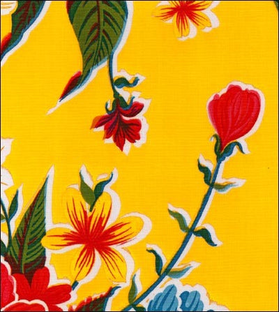 Buy 55" Wide Hawaii Yellow Oilcloth | Oilcloth By The Yard