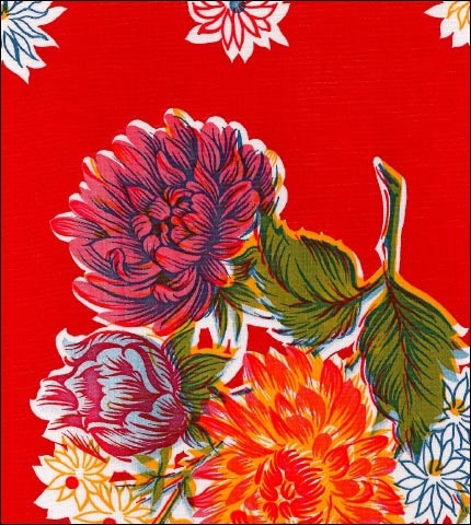 Mum Red Oilcloth – Oilcloth By The Yard | The Oilcloth Experts