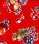 Vintage Red Fabric - Retro in Red Genuine Oilcloth Fabric By The Yard