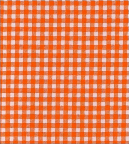 Orange Gingham Oilcloth Fabric - Waterproof & Durable | OilclothBTY